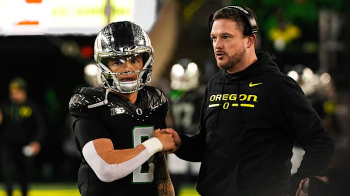 Oregon Ducks' Dillon Gabriel Viral Helmet At Senior Bowl Ahead Of NFL Draft