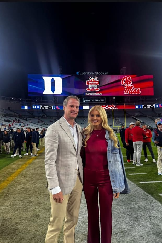 Lane Kiffin's daughter Landry has Ole Miss shout-out in pilates fit
