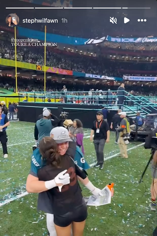 Cooper DeJean shares special moment with gf Steph Wilfawn after Eagles ...