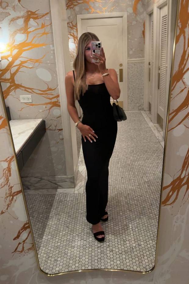 Gracie Hunt’s sister Ava slays in all-black low-cut fit showing off tan