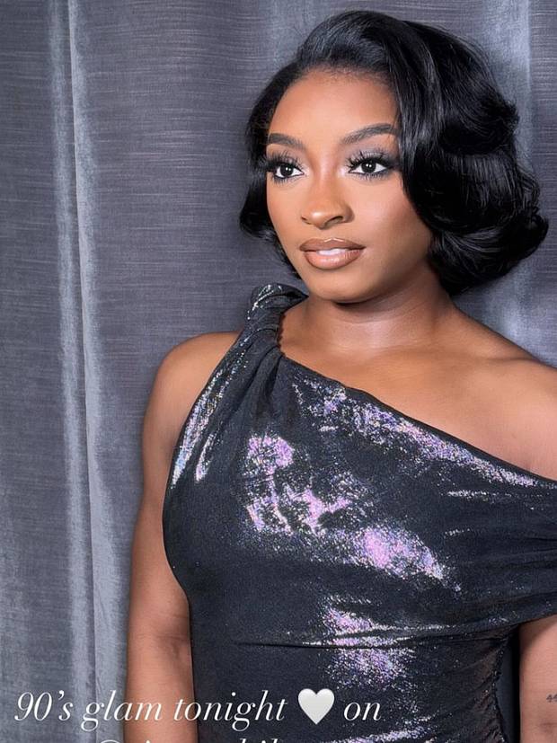 Simone Biles crushes in ‘90s glam’ gown, new hairstyle at CMA Awards