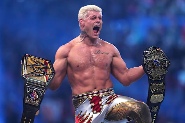 WWE Superstar Cody Rhodes Surprised With Dual Auto of Him and Dad Dusty ...