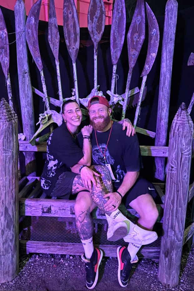 WWE's Rhea Ripley launches her shoe at Liv Morgan in impromptu brawl