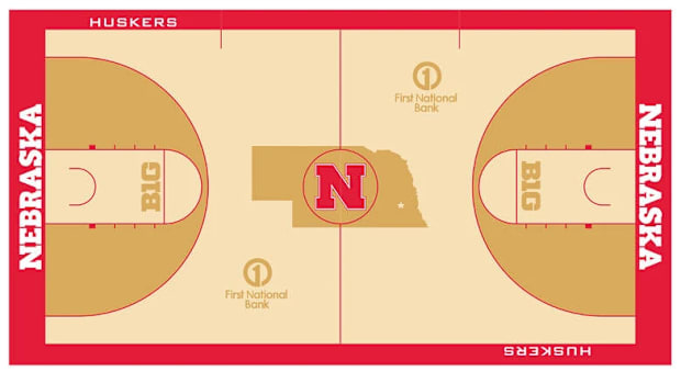 Pinnacle Bank Arena Showcases New Court Design for Nebraska Basketball