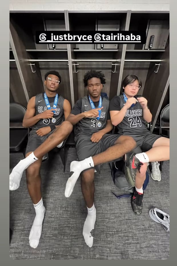 LeBron’s wife Savannah, daughter Zhuri adorably match for son Bryce’s state HS game