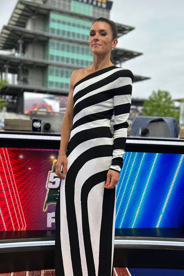 Danica Patrick’s collared prom minidress for F1 Canada race is causing stir