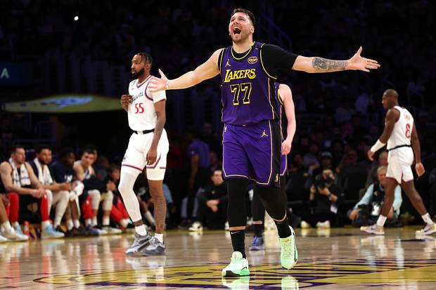 Luka Doncic’s mom steals son's spotlight slaying ‘77' Lakers fit twice ...