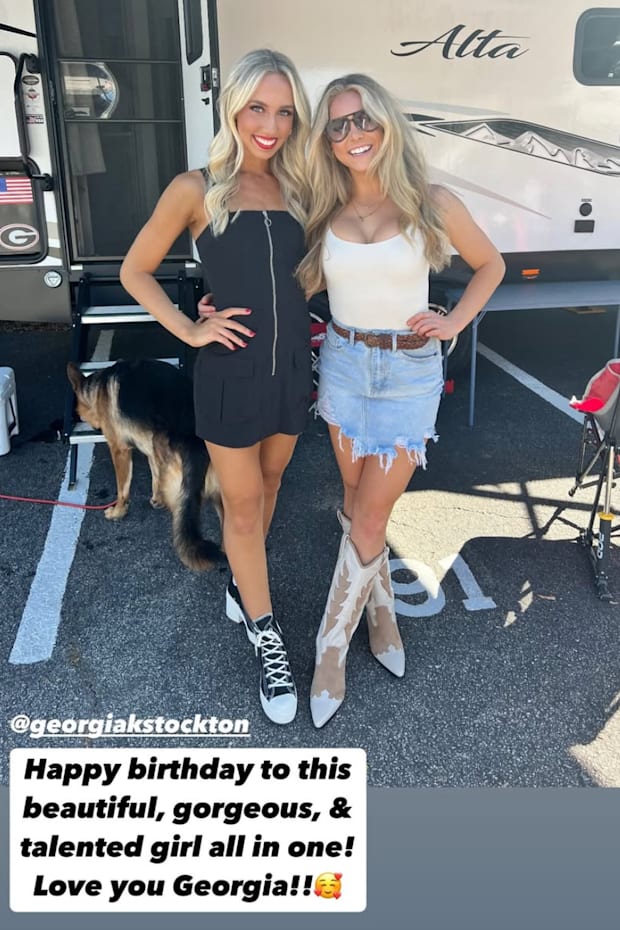 Carson Beck's sister Kylie ditches Georgia cheerleader uni for zip-up ...