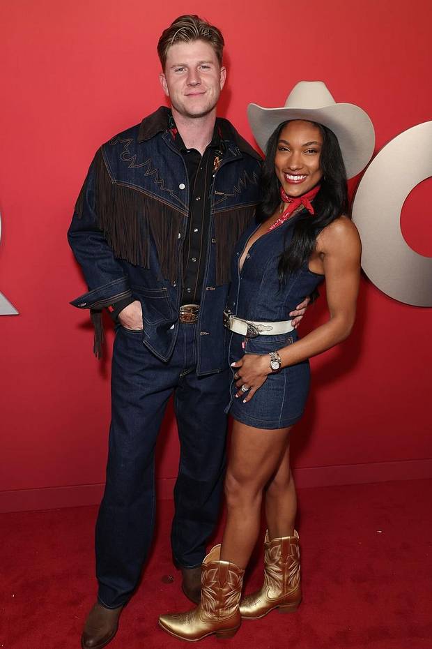 Tara Davis-Woodhall rocks leggy cowgirl fit with husband Hunter for GQ ...