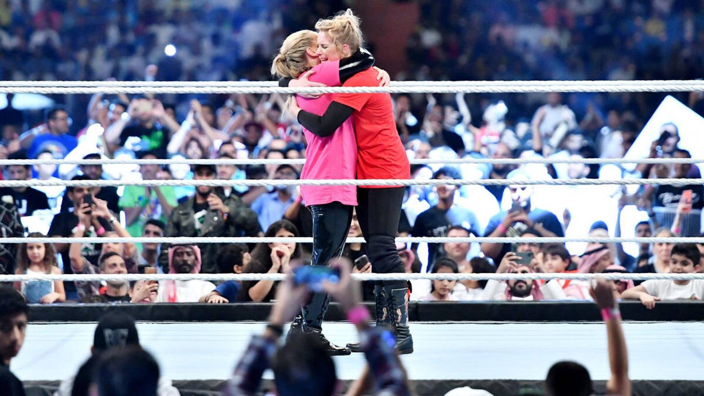 WWE Rewind: Natalya and Lacey Evans Make History at WWE Crown Jewel ...