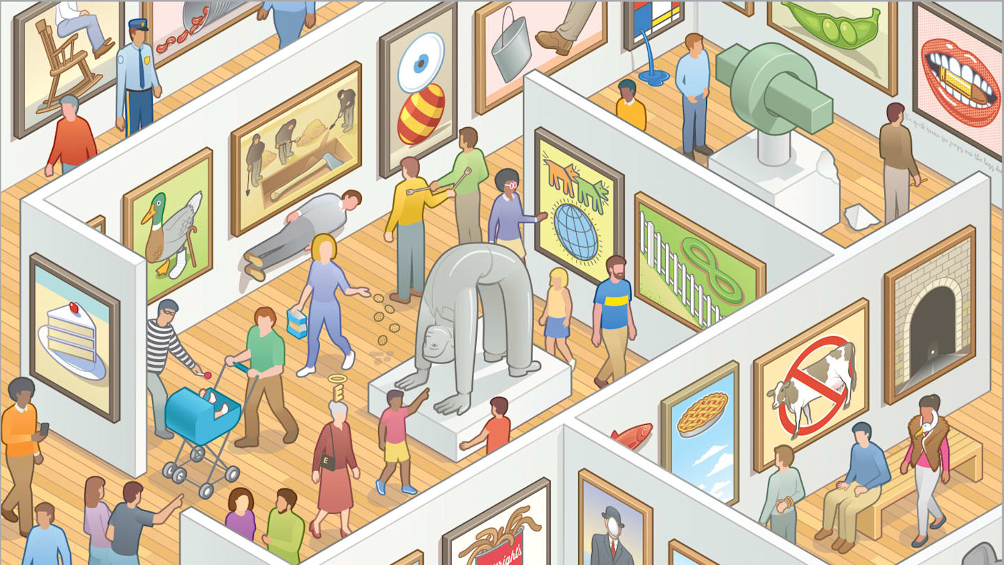 There are 54 Common Clichés Hiding in This Busy Museum Scene—Can You ...