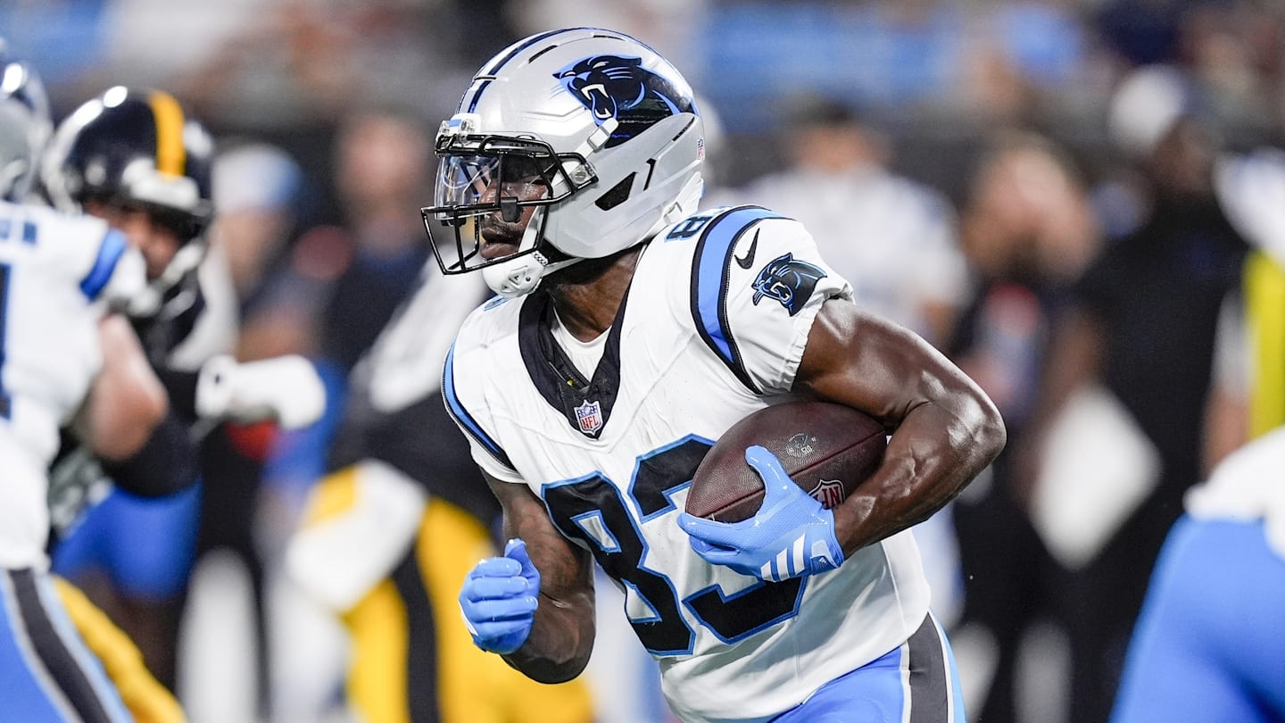 Panthers WR David Moore injured, carted off after 1 play vs. Patriots