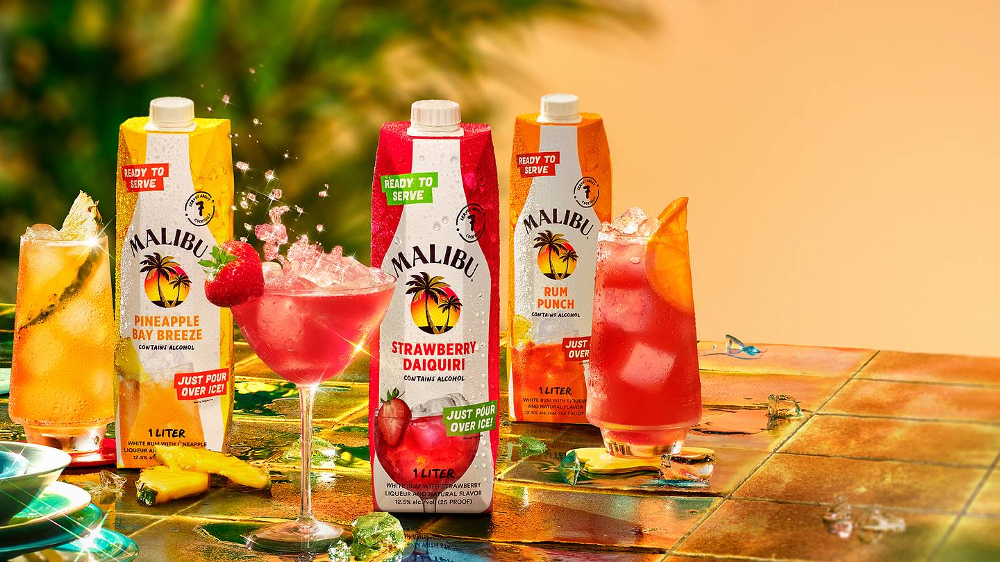 Malibu’s ready to serve cocktails pour a taste of the tropics