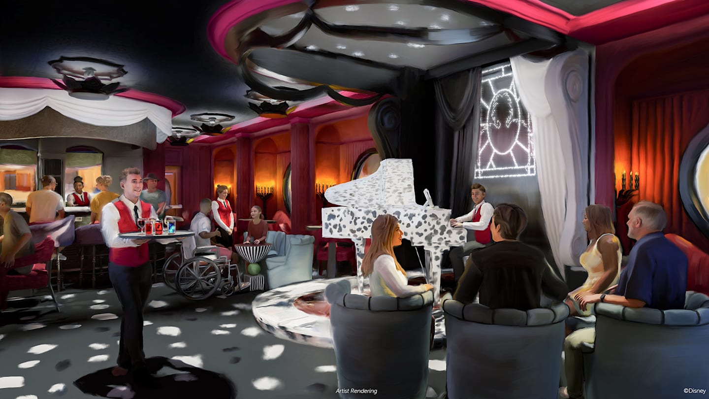 Disney's upcoming cruise ship will have a Cruella de Vil-inspired lounge