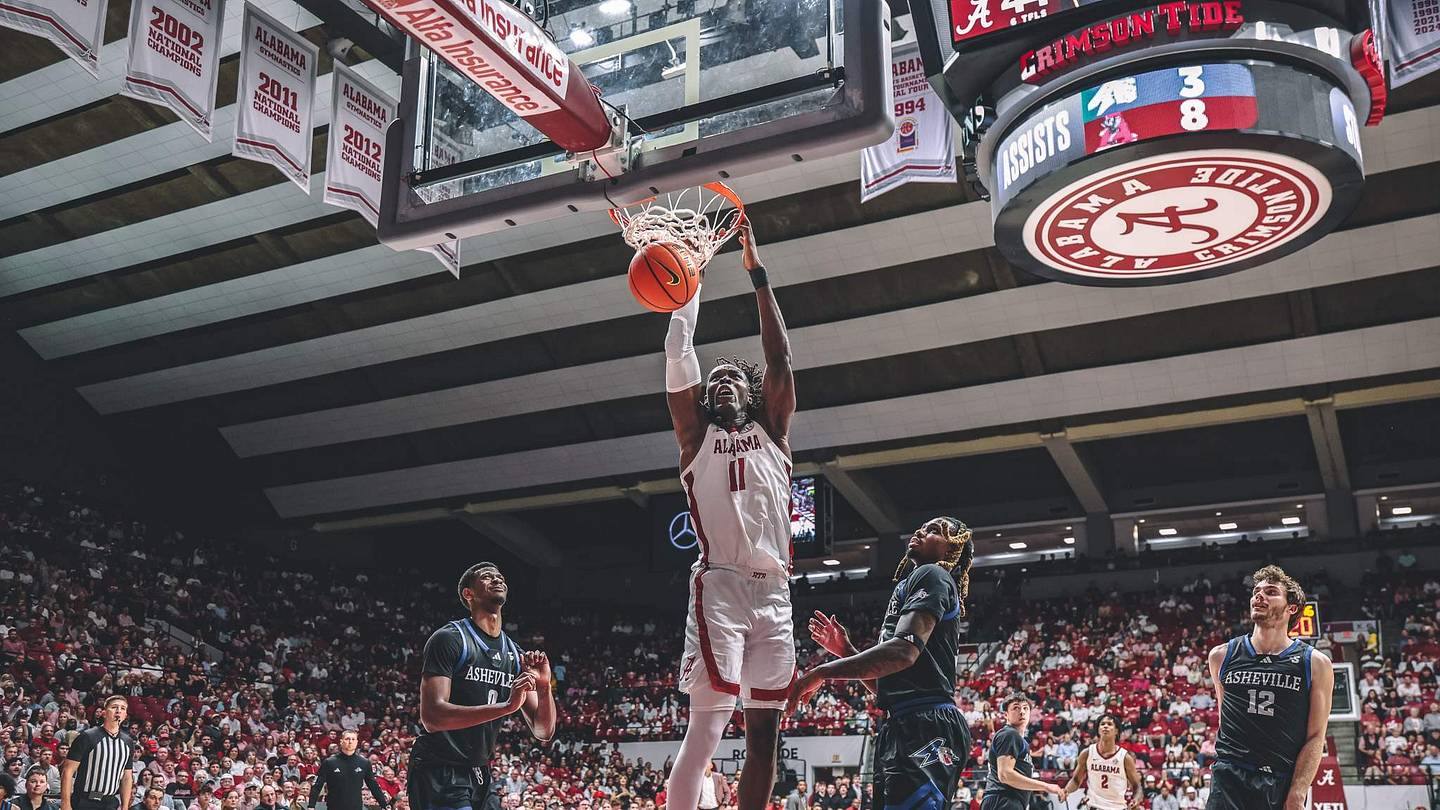 No. 2 Alabama Basketball Dominates in Season Opener over UNC Asheville ...