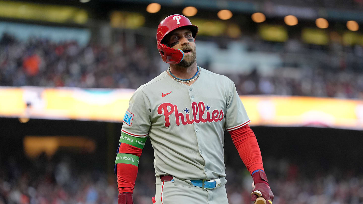 Bryce Harper calls out umpire Phil Cuzzi's late-inning disaster that ...