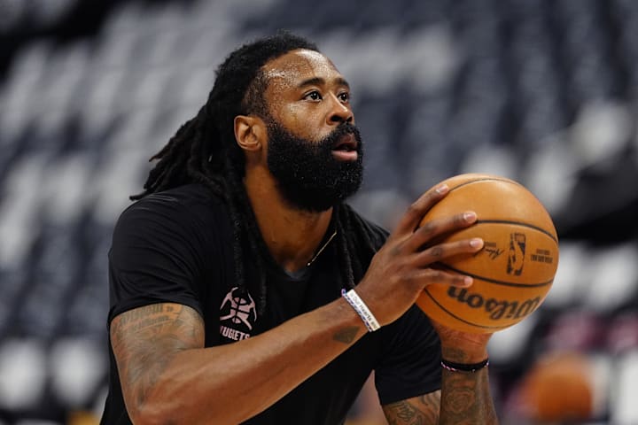 deandre jordan looks at hand