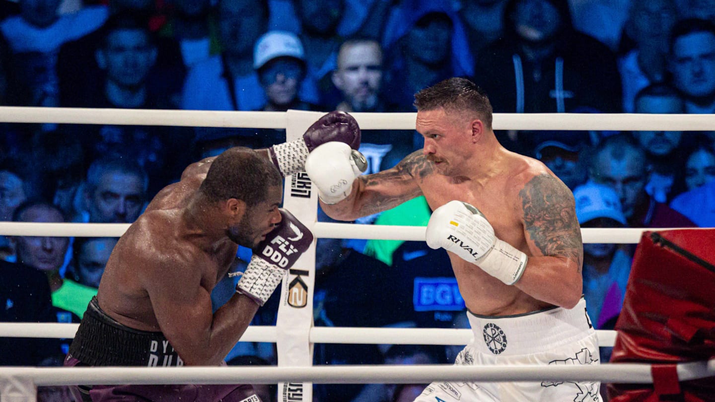 Daniel Dubois Pushes Oleksandr Usyk During First Face-Off Ahead Of Rematch