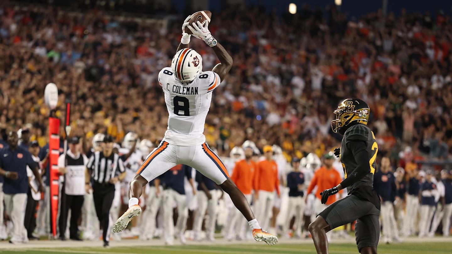 Auburn WR Cam Coleman definitely knows what time it is