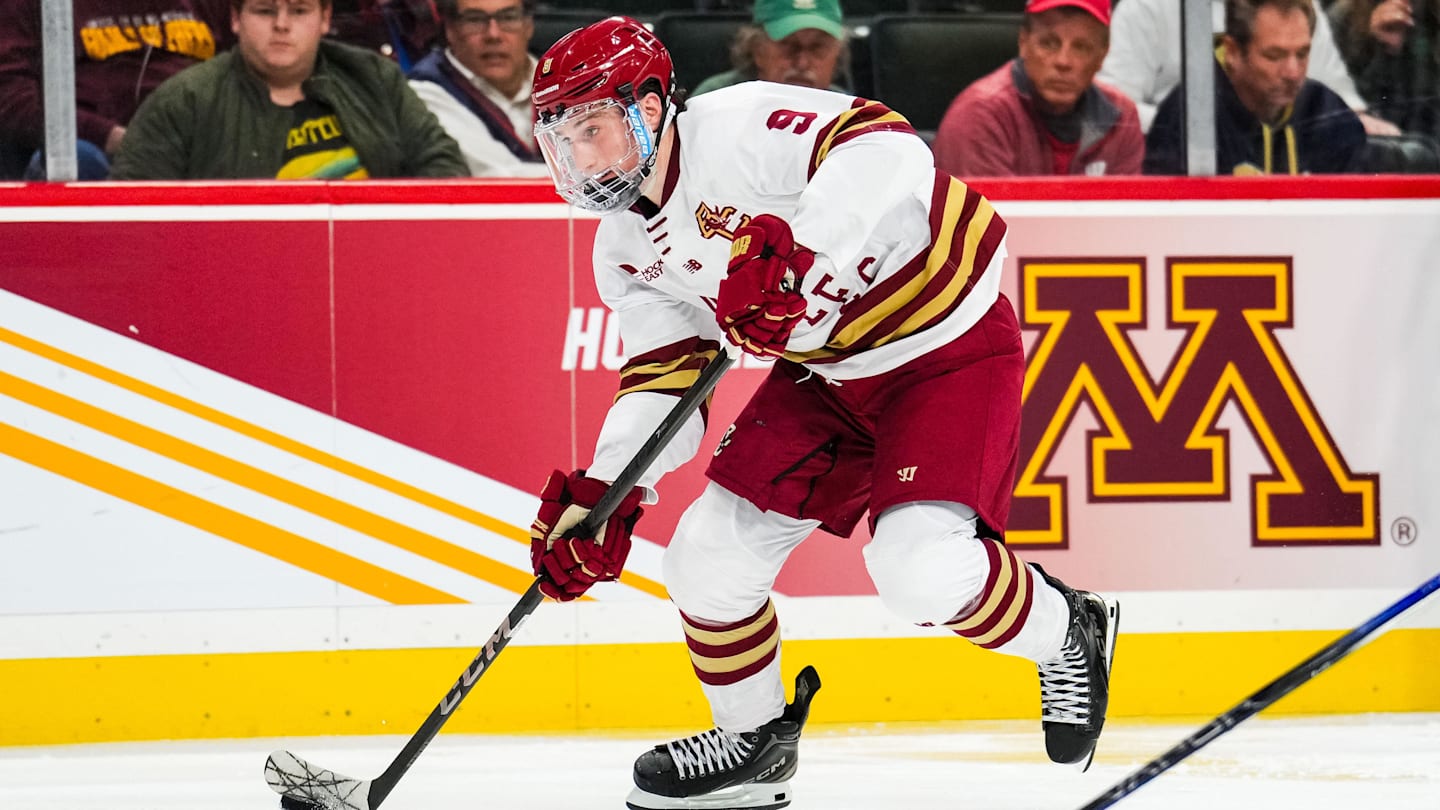 Two Late Goals by Ryan Leonard Push No. 2 Boston College Men’s Hockey ...
