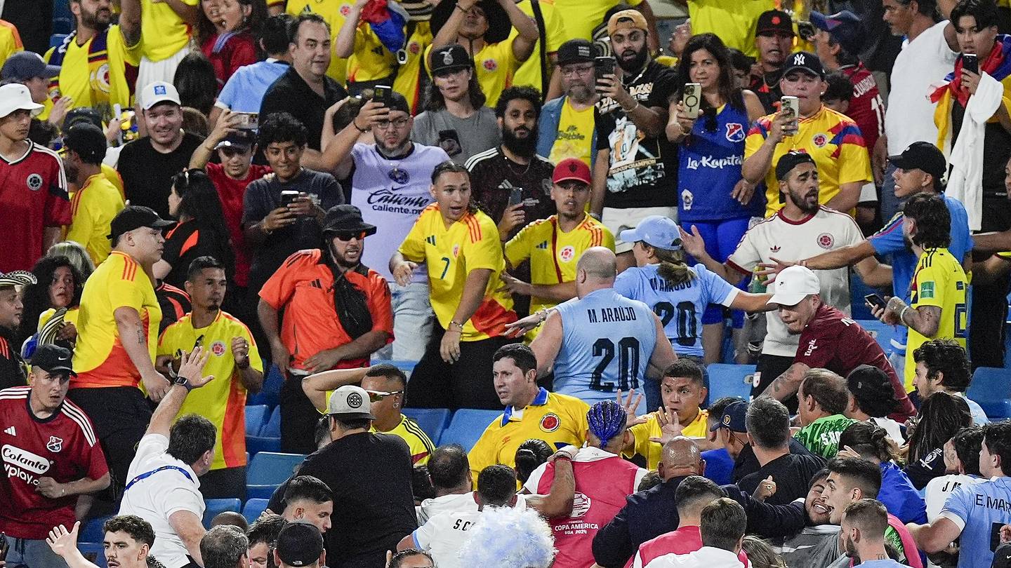 Uruguay Players Fight With Colombia Fans in Ugly Scene After Copa ...