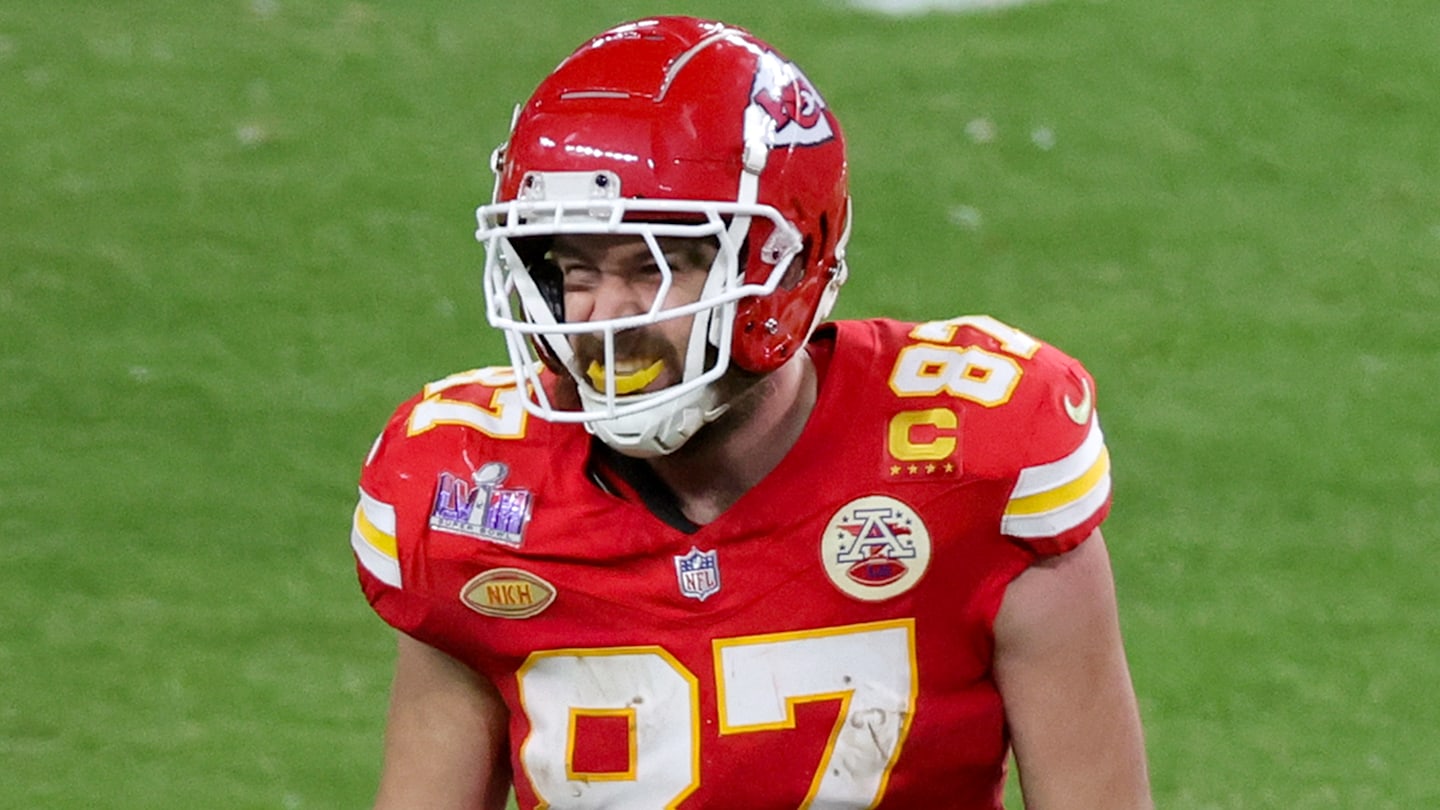 Travis Kelce celebrates receiving his college diploma by chugging beer
