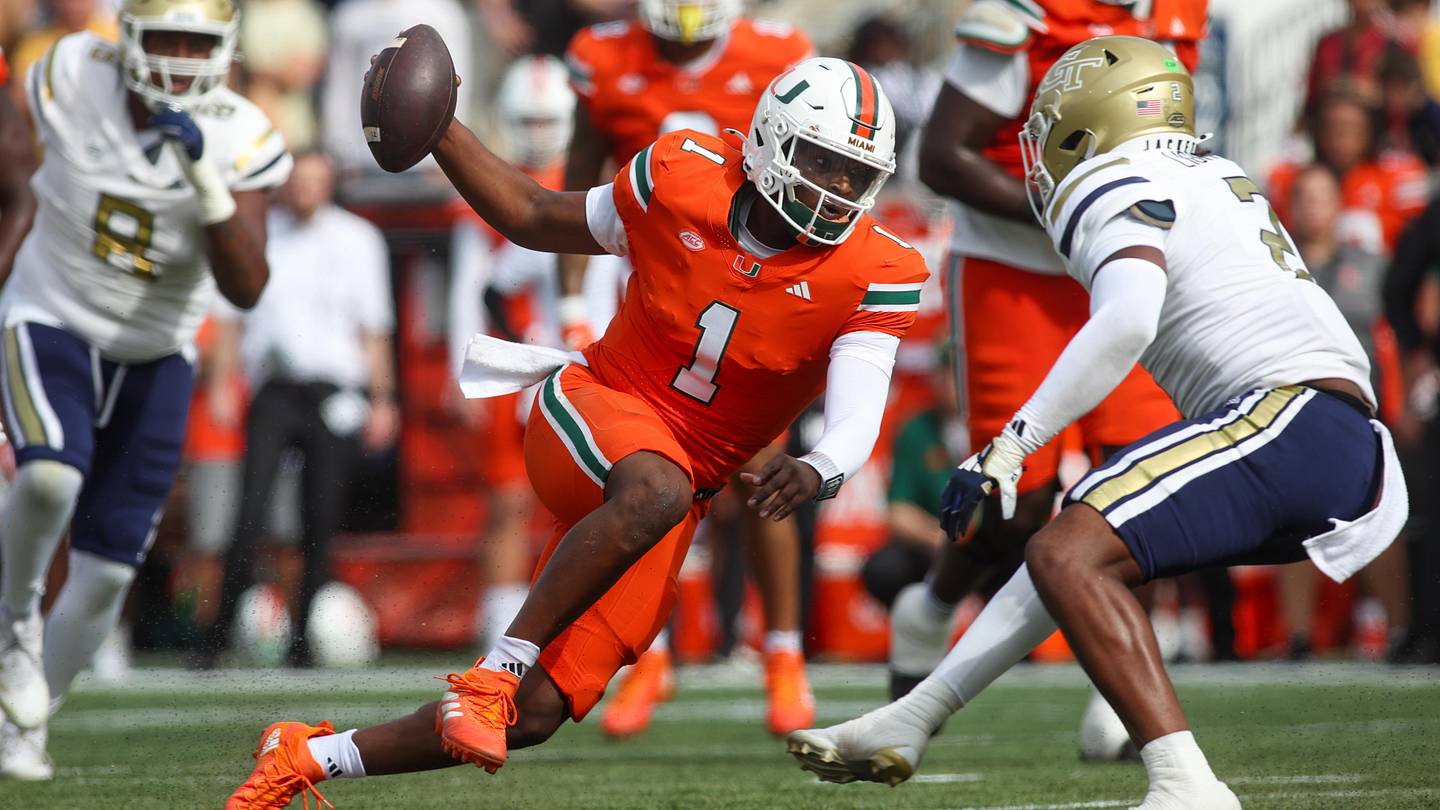 Projected college football rankings after Miami upset by GT, Texas ...