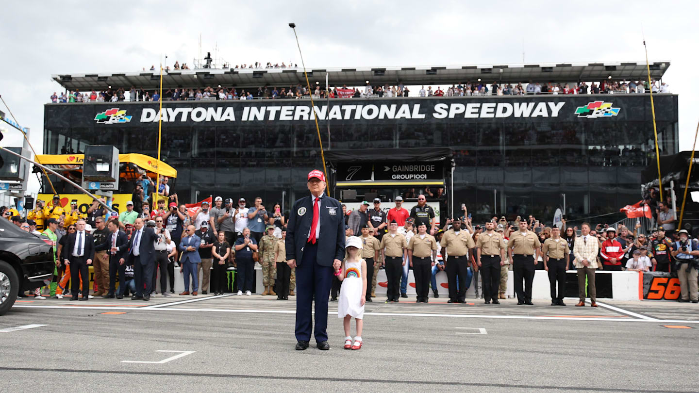 Who was the little girl with Donald Trump at the Daytona 500?
