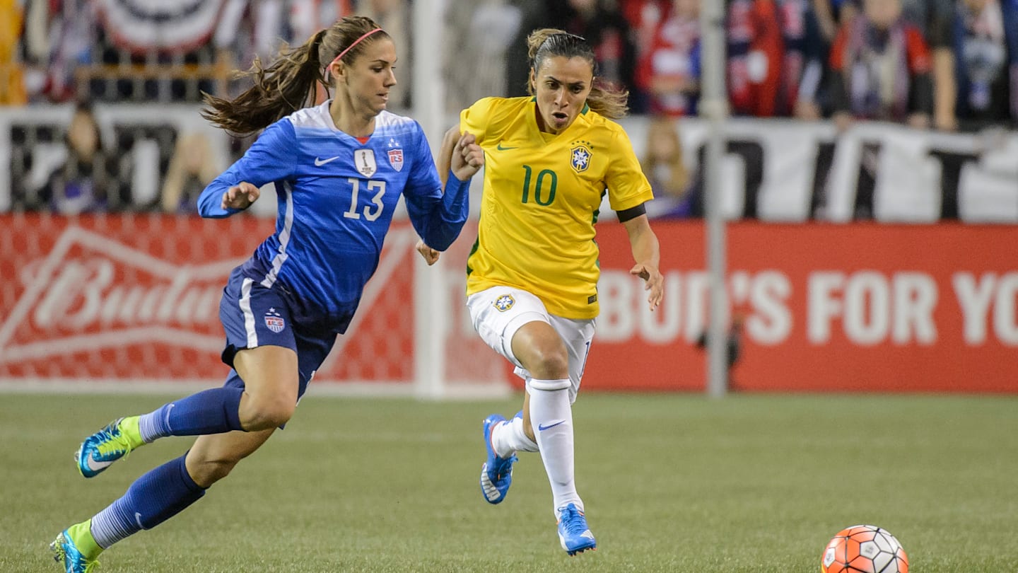 Marta, Alexandra Popp, Christine Sinclair, Kelley O'Hara, and Alex ...