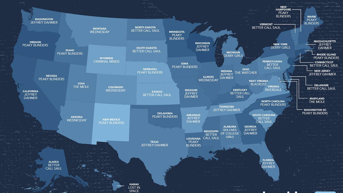 The Year's Most Popular Netflix Shows, Mapped