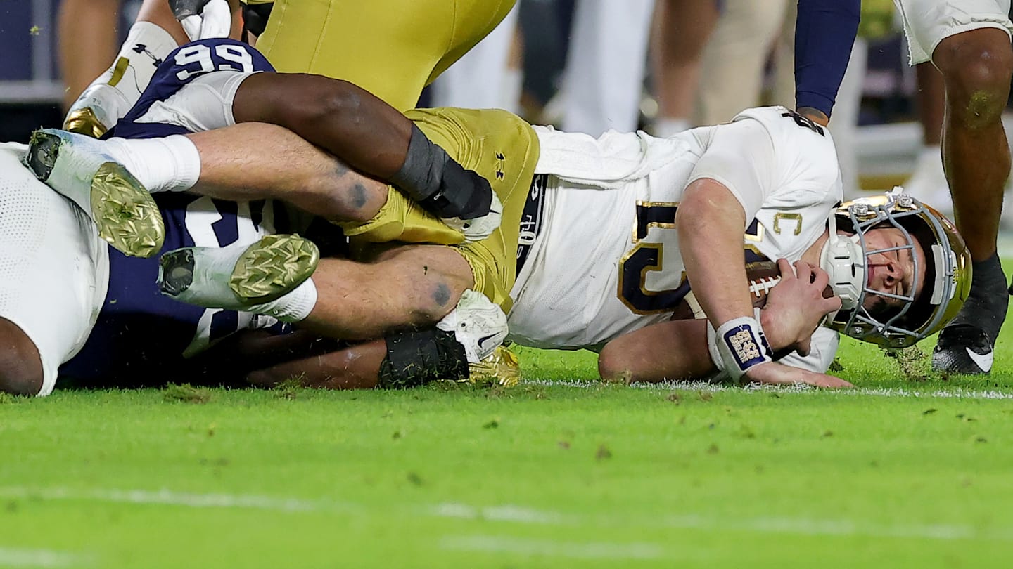Notre Dame loses Riley Leonard to injury at worst possible time in CFP ...
