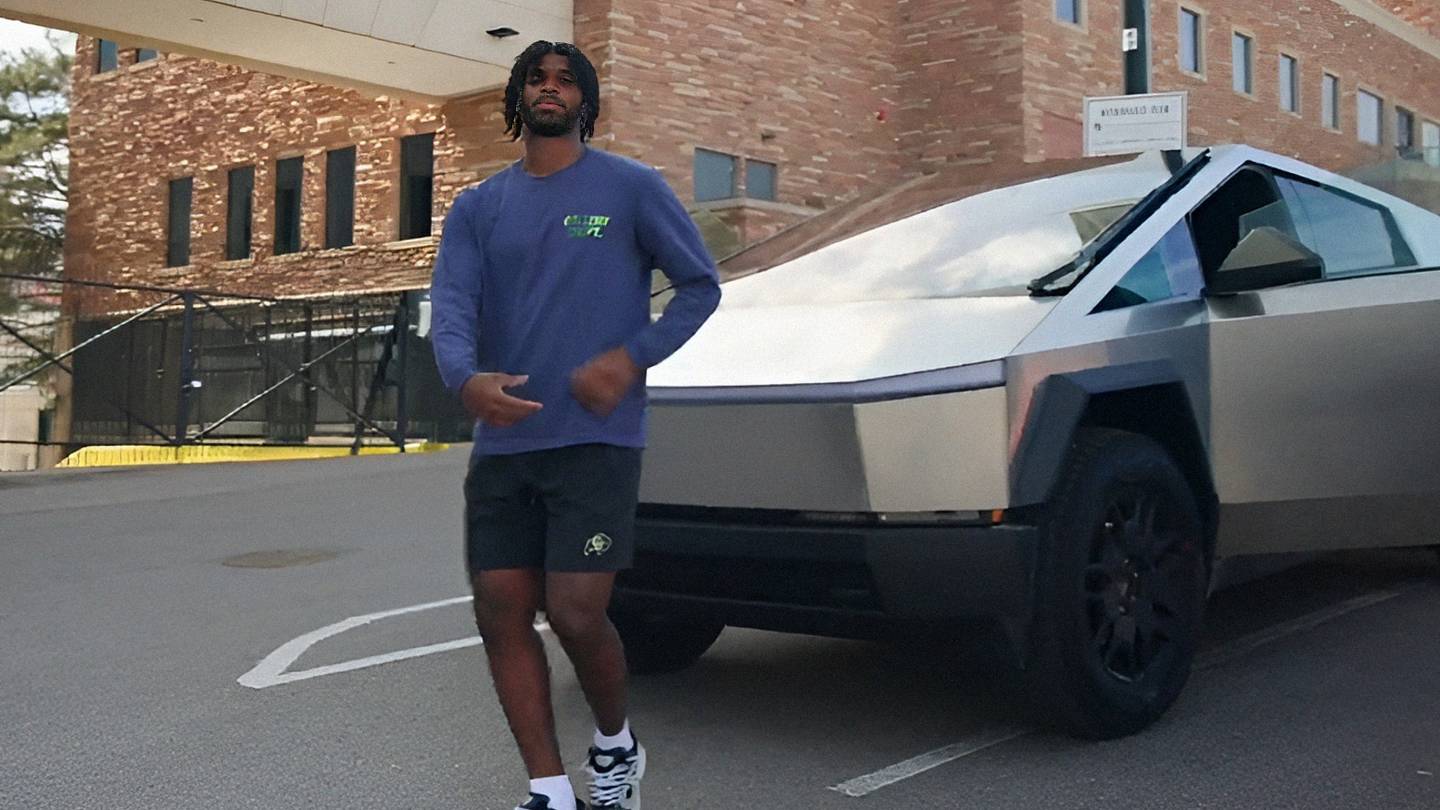 Shedeur Sanders becomes first in Colorado with Tesla "Cyberbeast" truck
