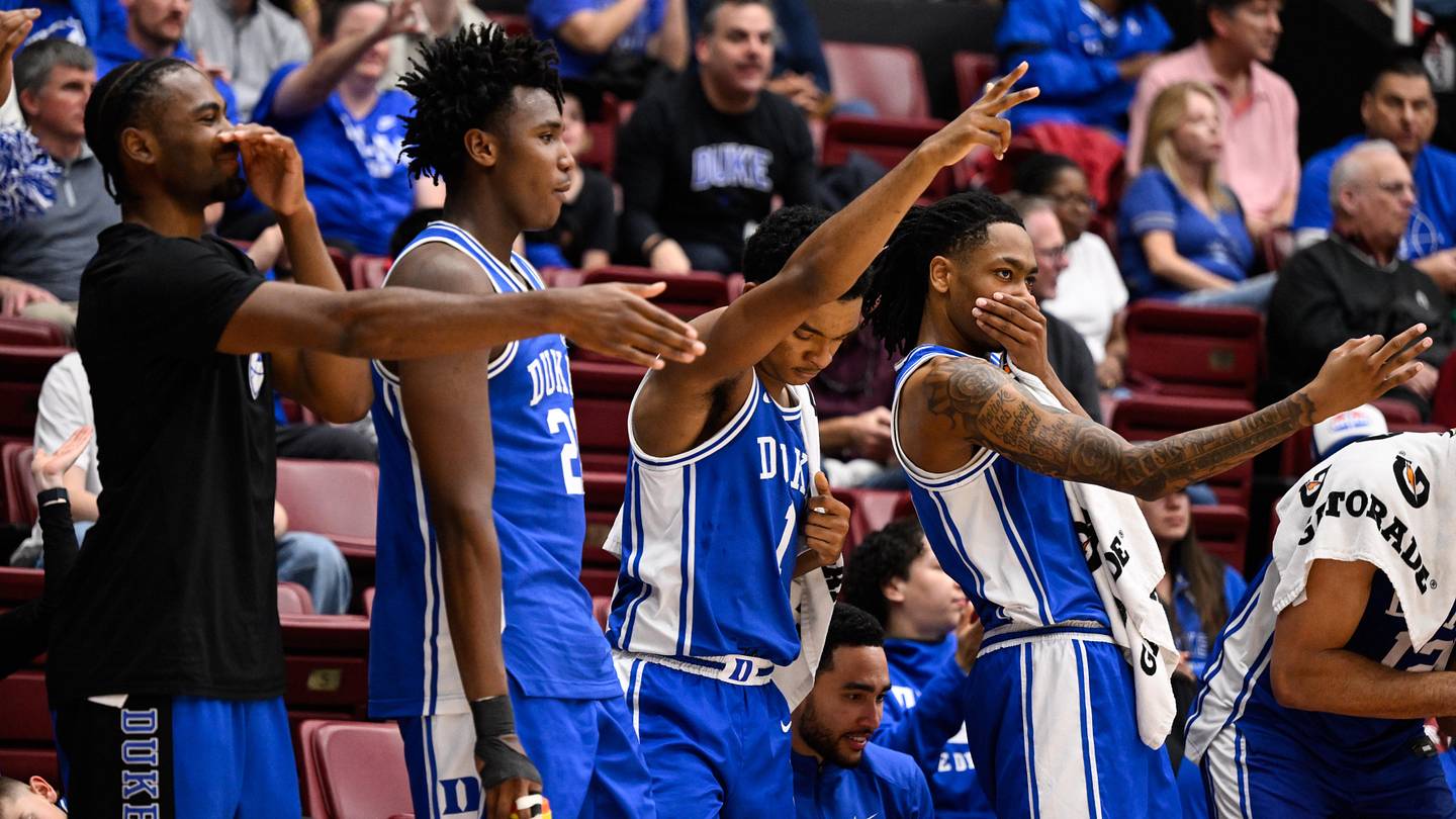 Duke practice player goes viral for being mysterious presence on bench ...