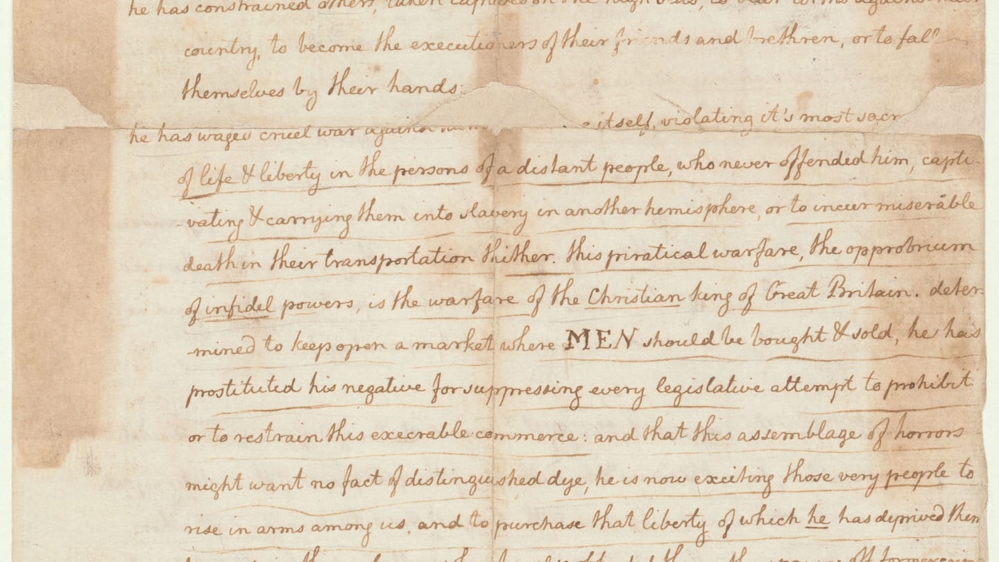 The Original Version of the Declaration of Independence