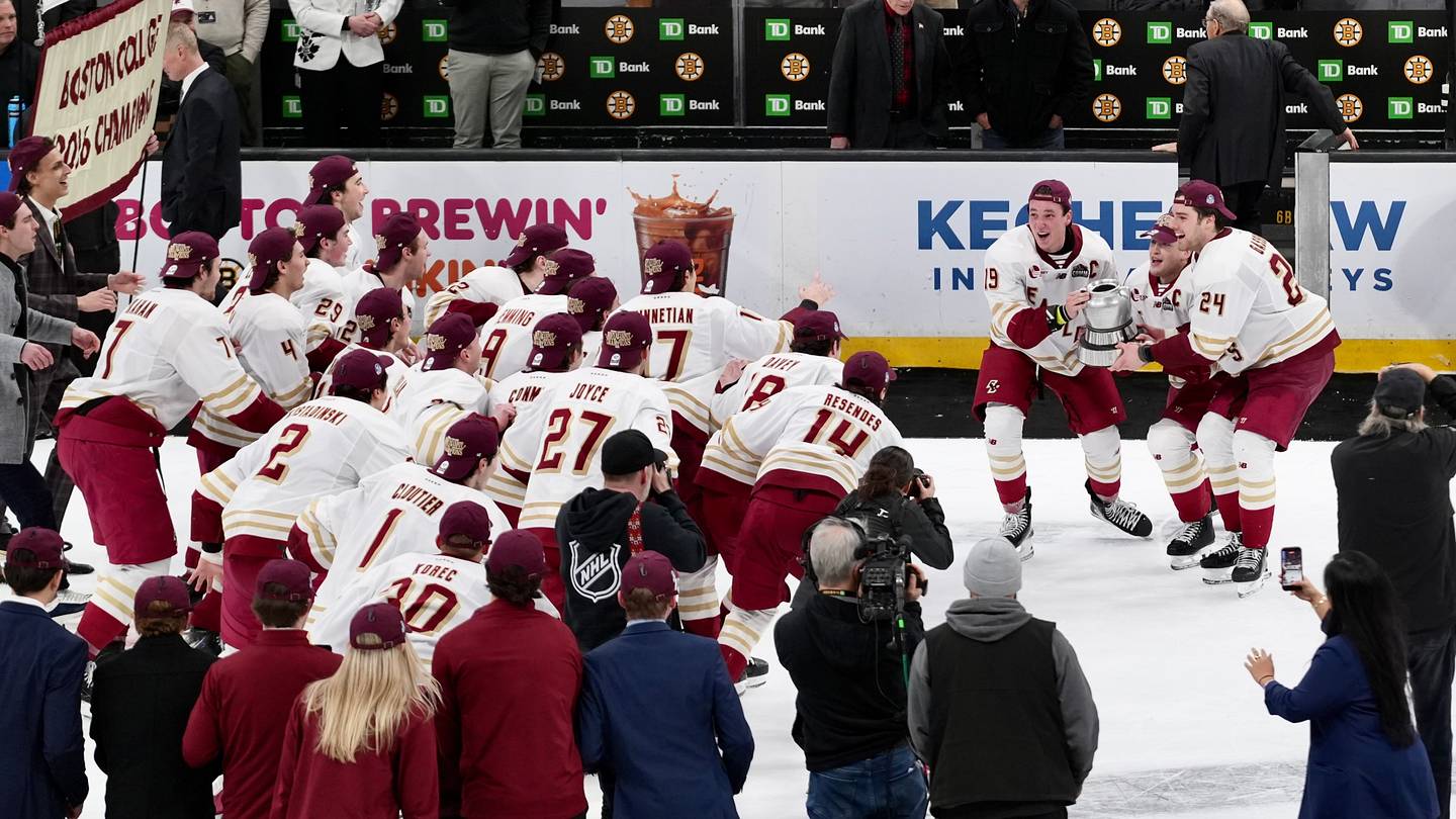 No. 14 Boston College Men's Hockey Cruises Past BU to Earn 21st Beanpot ...