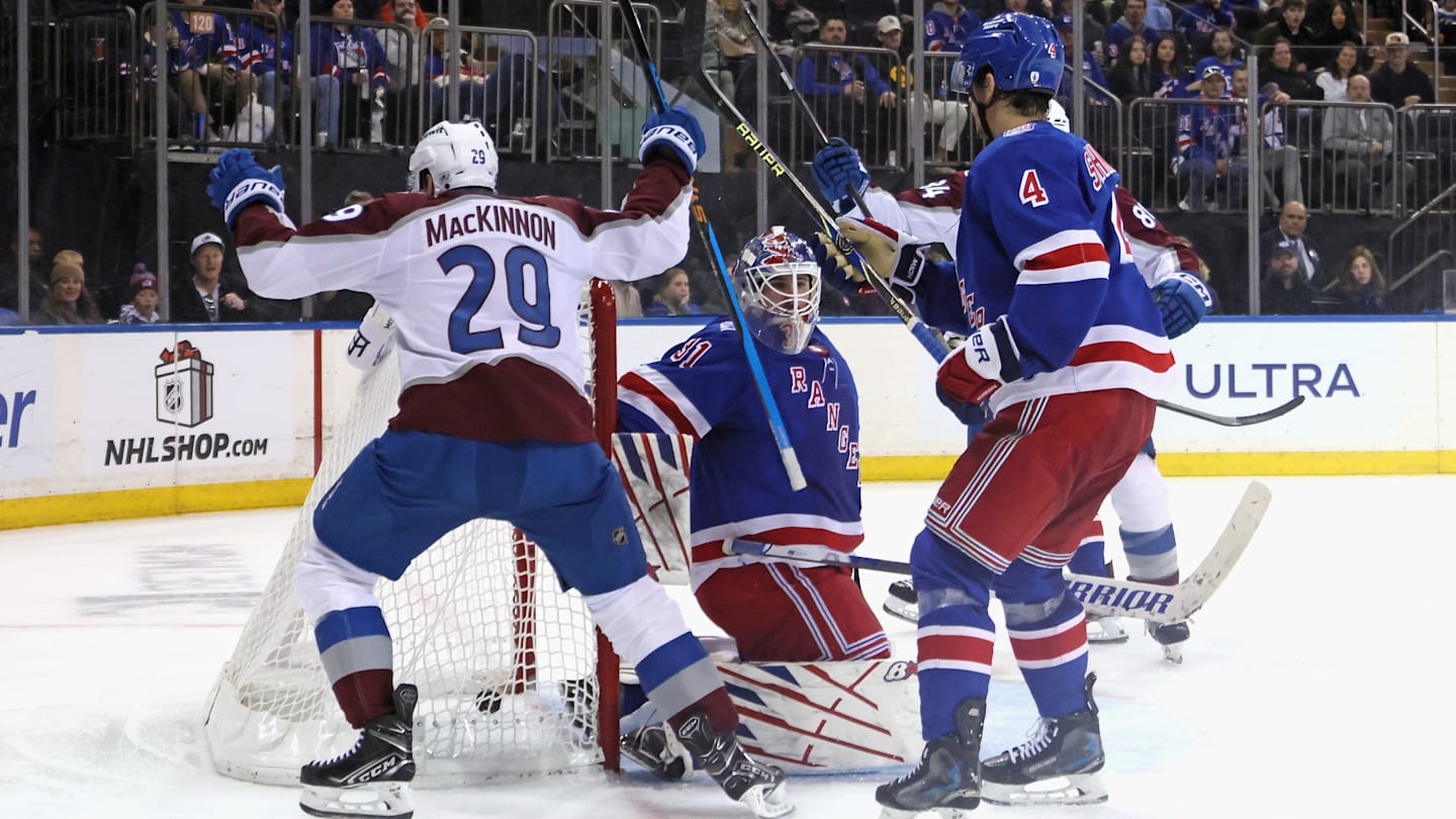 Nathan Mackinnon scored the filthiest goal in OT against the Rangers on ...