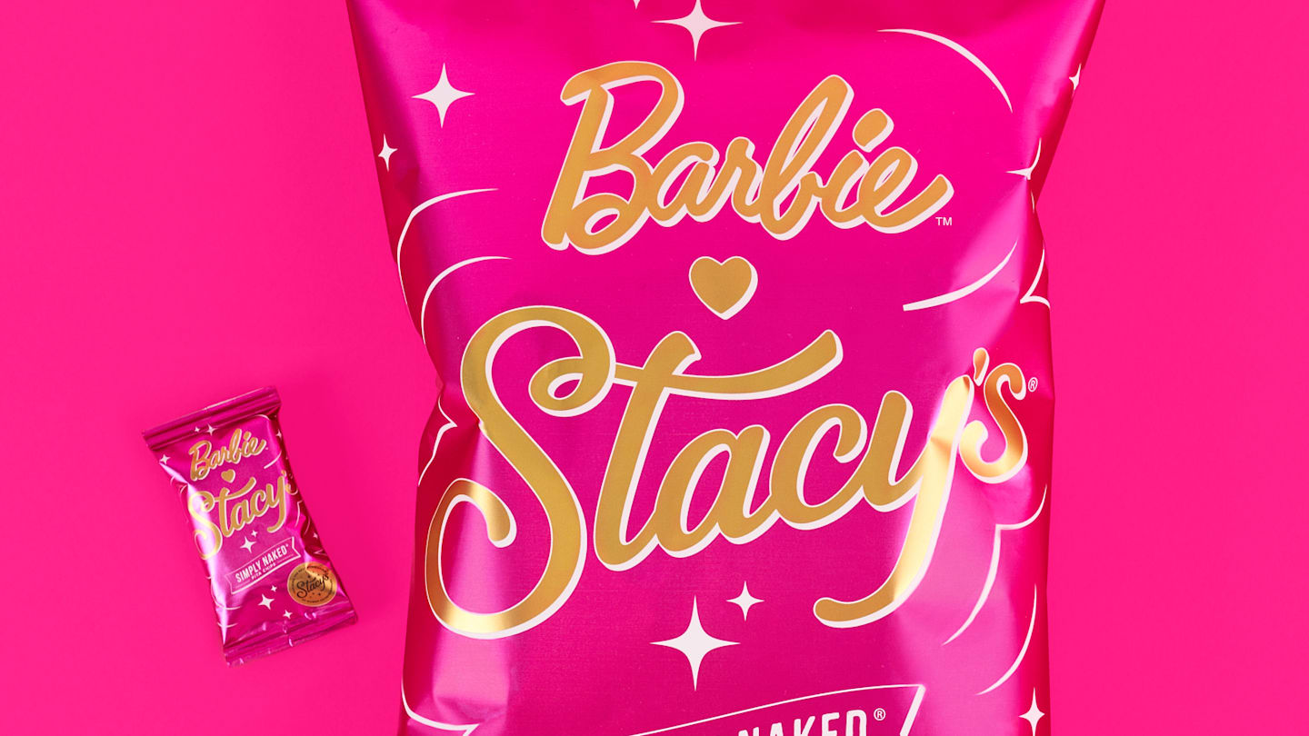 Stacy’s Pita Chips gets a perfectly pink Barbie herstory makeover