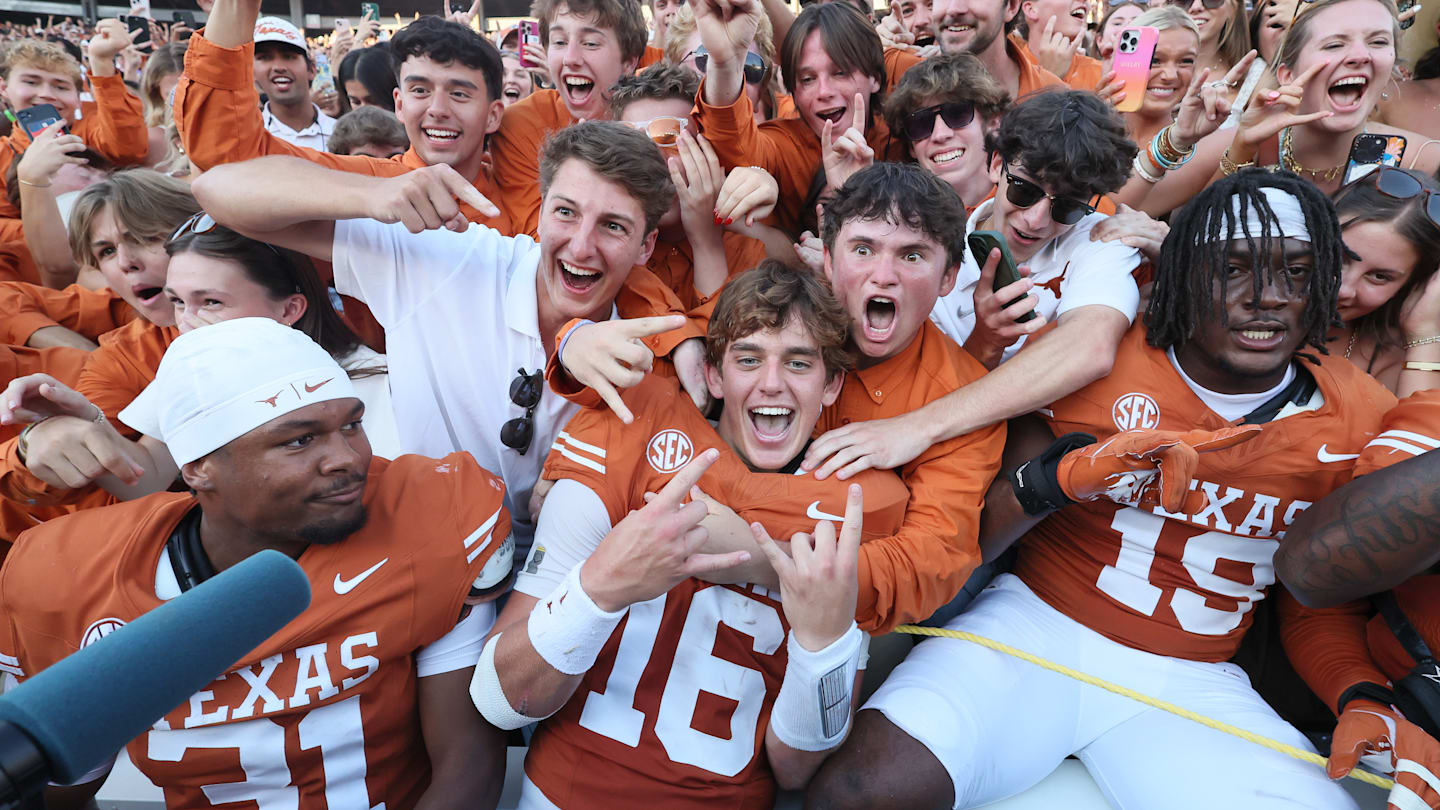 Texas football climbs back into the AP top 25 after their Red River ...