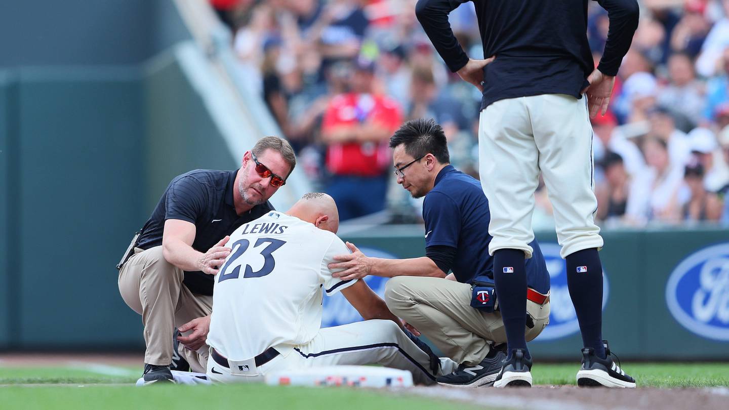 Royce Lewis doesn’t sound pleased about scary first base collision with ...