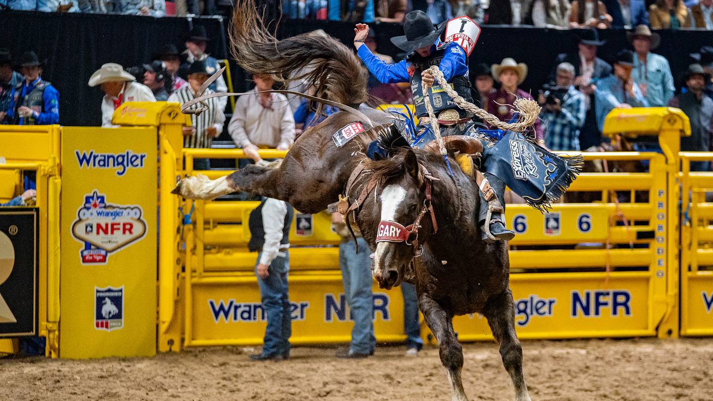 In the Winners Circle the 'Wright Way' for Round 4 NFR Saddle Bronc Riding