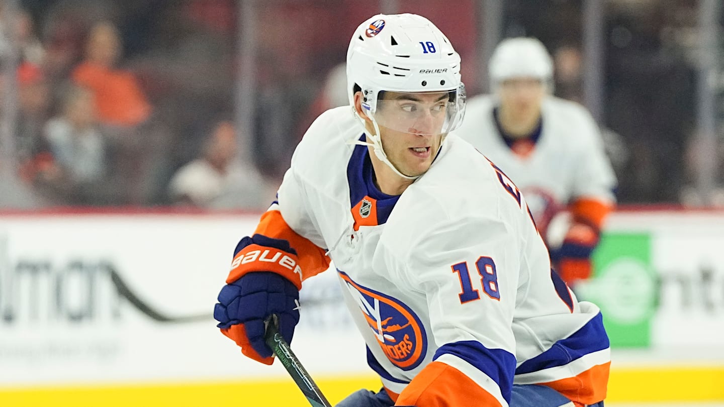 The road back for Pierre Engvall to the New York Islanders