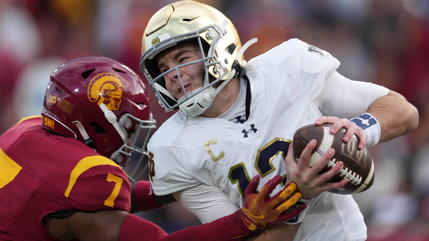 Notre Dame football not only beat USC, it snapped the Trojans' 2024 claim to fame