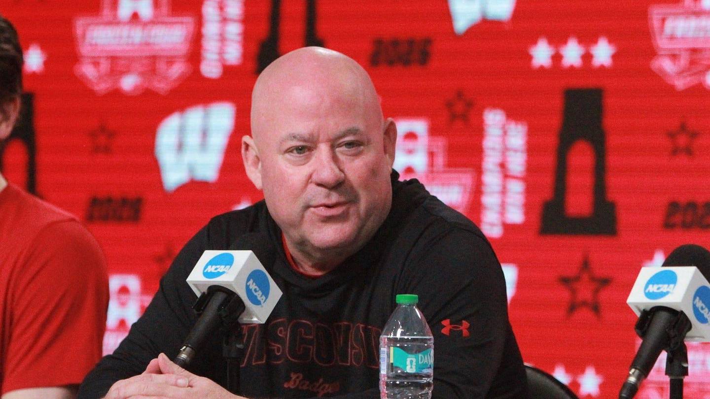 Mike Hastings immediately shouts out one player after Frozen Four win