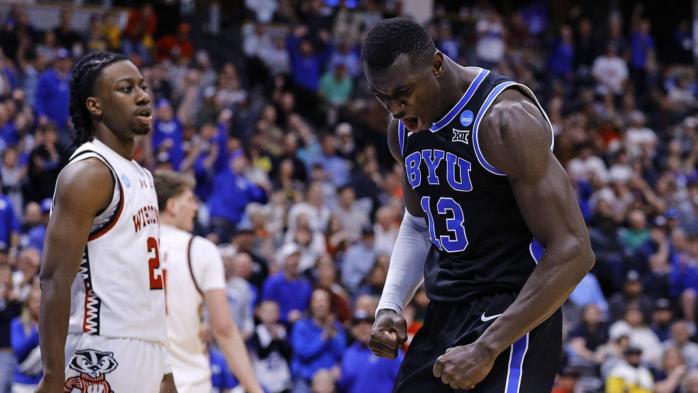 BYU Basketball Holds on for Wild Victory Over Wisconsin, Advances to ...
