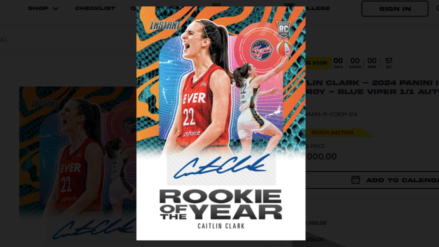 Caitlin Clark Honored with Rookie of the Year Panini Instant Collection ...