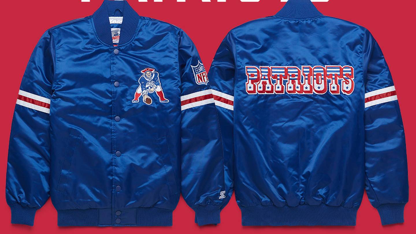 This New England Patriots Team Satin Starter Jacket is What Every Fan Needs