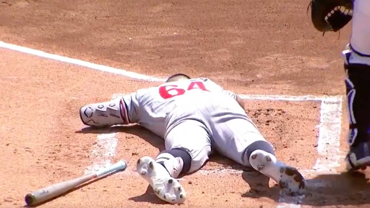 Jose Miranda leaves game after getting hit in the head by 95 mph pitch