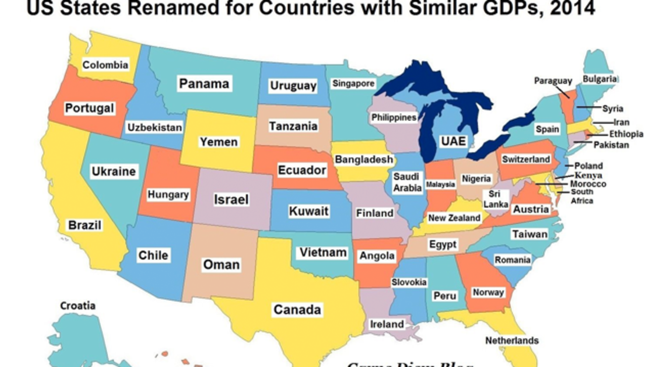 How Does Your State's Economic Output Compare to Foreign Countries ...
