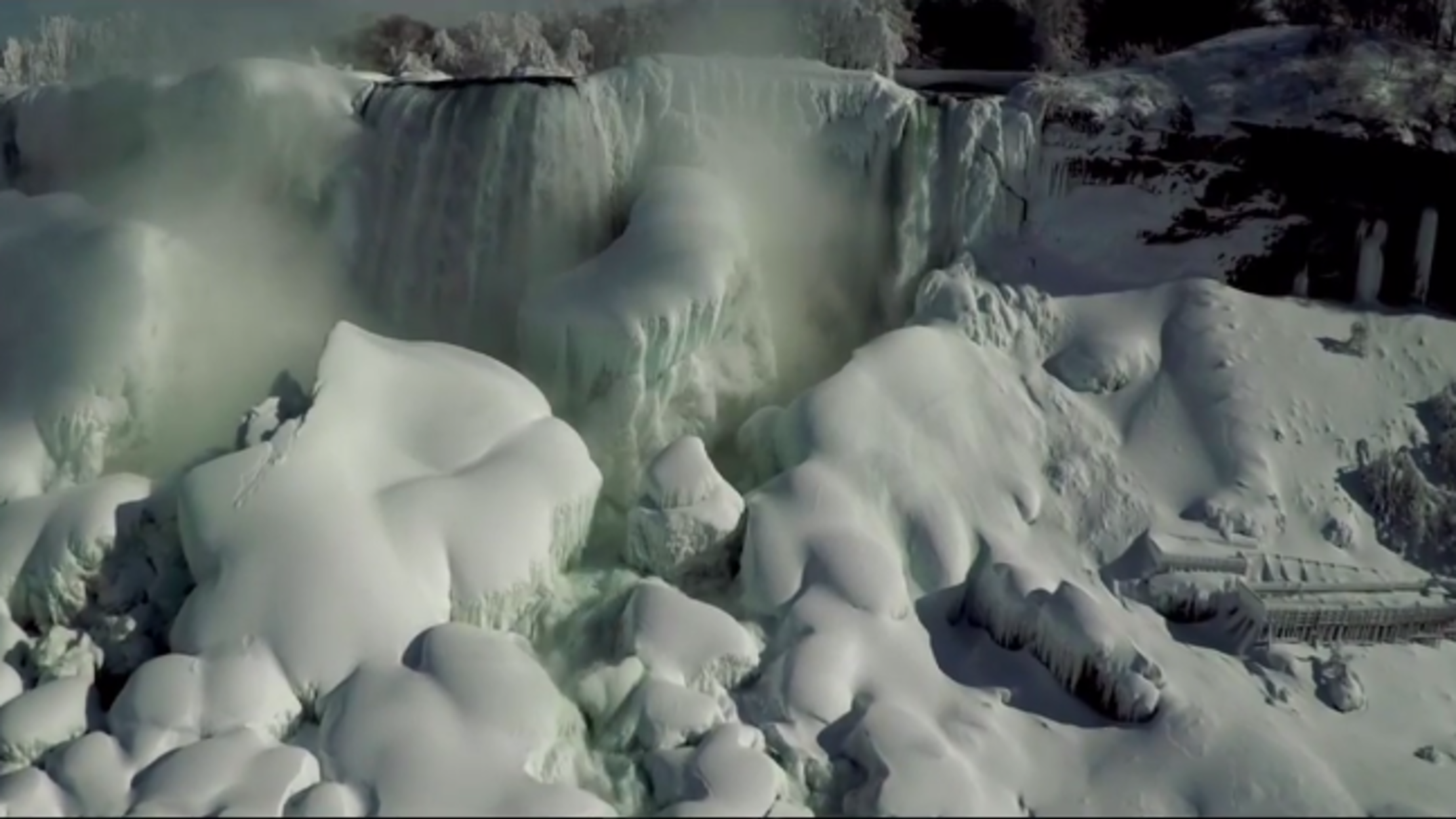 Incredible Drone Footage of Frozen Niagara Falls | Mental Floss