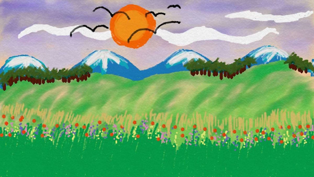 how to draw mountains in ms paint